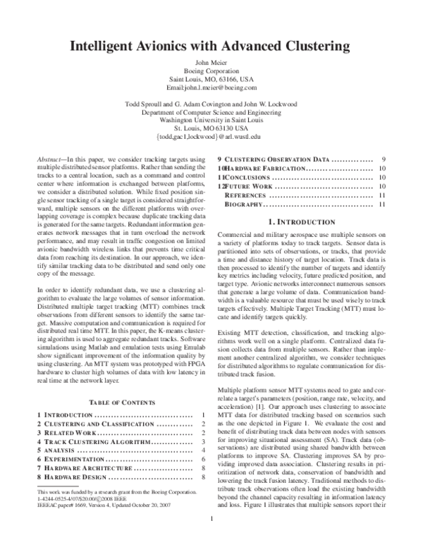 (PDF) Intelligent Avionics with Advanced Clustering