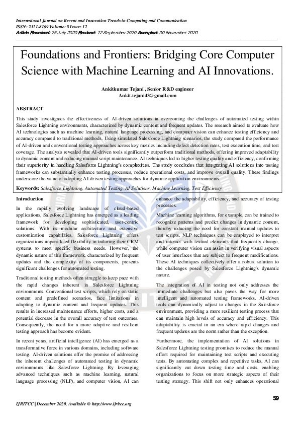 (PDF) Foundations and Frontiers: Bridging Core Computer Science with ...