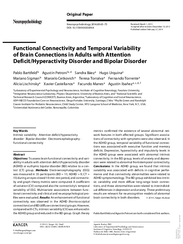 (PDF) Functional Connectivity and Temporal Variability of Brain ...