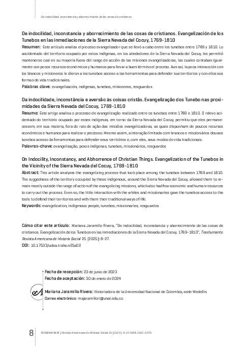 (PDF) De indocilidad, inconstancia y aborrecimiento de las cosas de ...