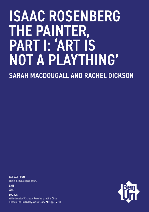 (PDF) Isaac Rosenberg the Painter Part I