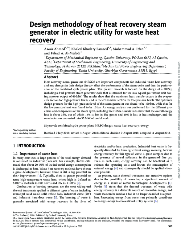 (PDF) Design methodology of heat recovery steam generator in electric ...