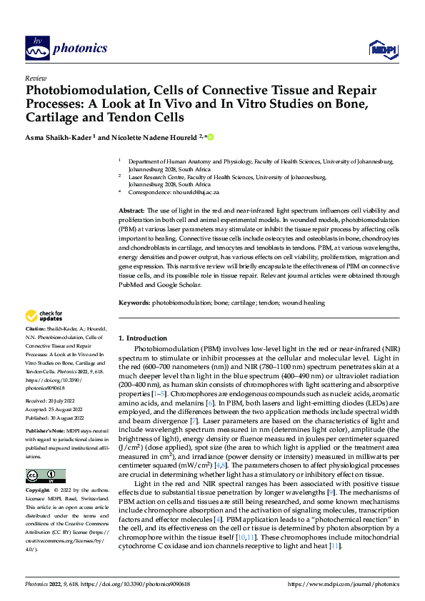 (PDF) Photobiomodulation, Cells of Connective Tissue and Repair ...