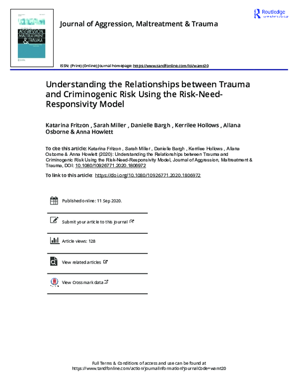 (PDF) Understanding the Relationships between Trauma and Criminogenic ...