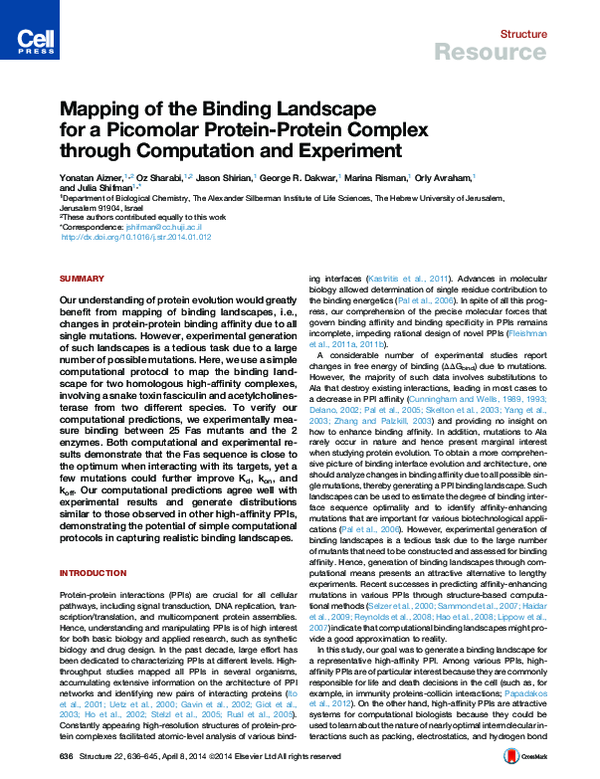 (PDF) Mapping of the Binding Landscape for a Picomolar Protein-Protein ...