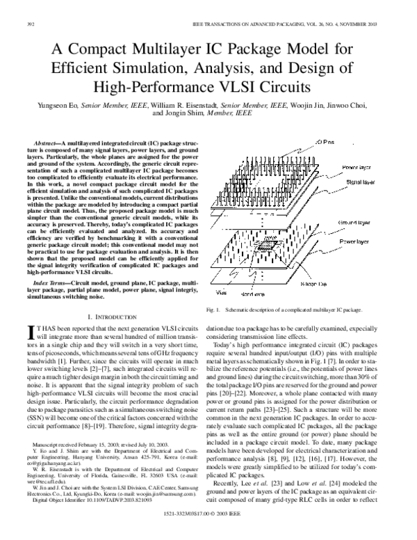 (PDF) A compact multilayer IC package model for efficient simulation ...