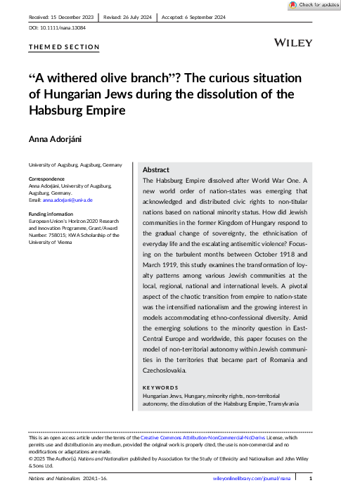 (PDF) "A withered olive branch"? The curious situation of Hungarian ...