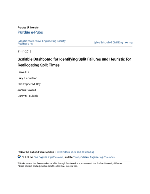 (PDF) Scalable Dashboard for Identifying Split Failures and Heuristic ...