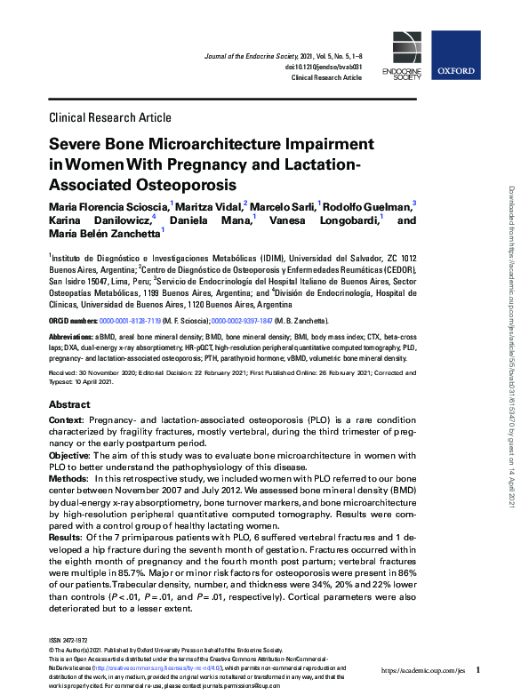(PDF) Severe Bone Microarchitecture Impairment in Women With Pregnancy ...