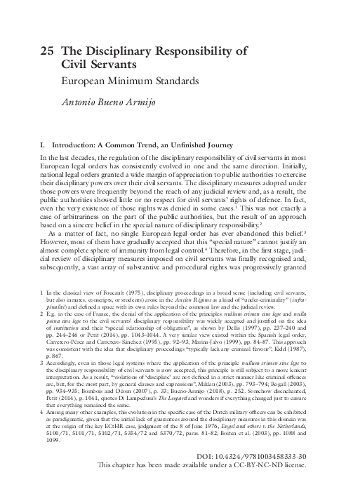 (PDF) The Disciplinary Responsibility of Civil Servants. European ...