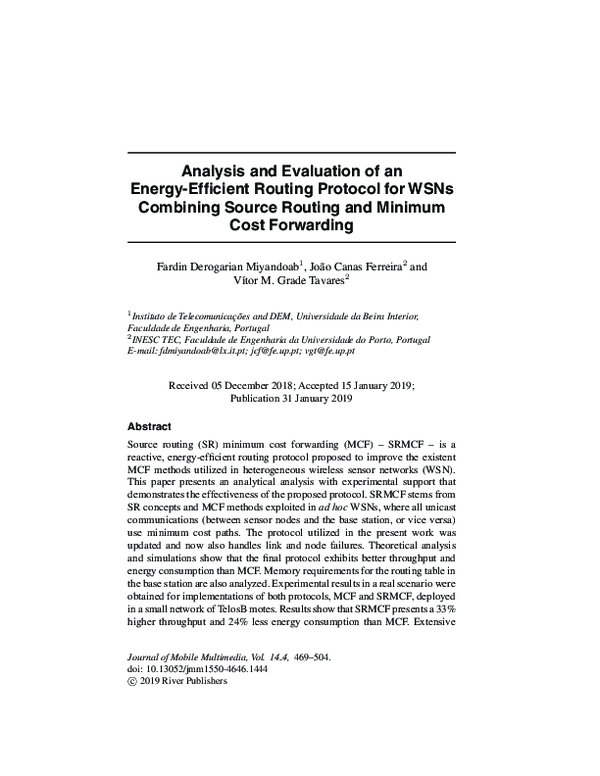 Pdf Analysis And Evaluation Of Anenergy Efficient Routing Protocol