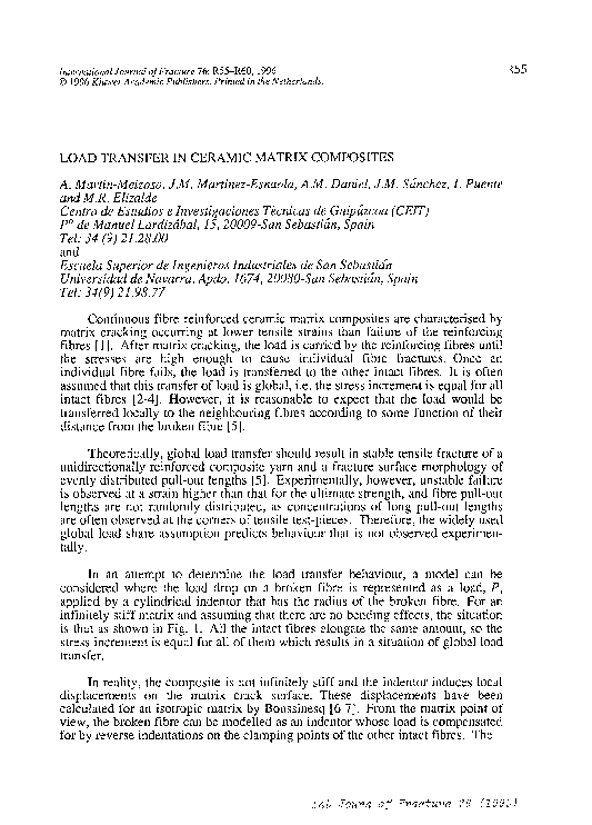 (PDF) Load transfer in ceramic matrix composites