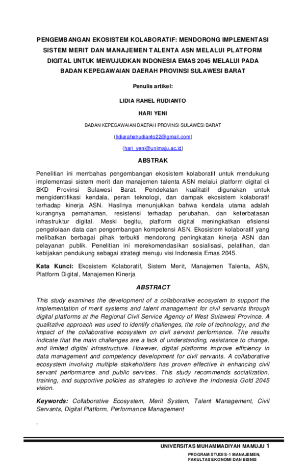 (PDF) PENGEMBANGAN EKOSISTEM KOLABORATIF: MENDORONG IMPLEMENTASI SISTEM MERIT DAN MANAJEMEN ...