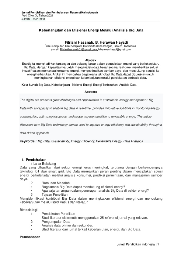 (PDF) Keberlanjutan dan Efisiensi Energi Melalui Analisis Big Data