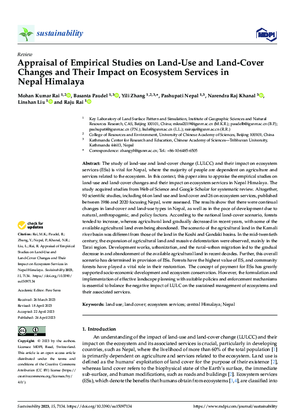 (PDF) Appraisal of Empirical Studies on Land-Use and Land-Cover Changes ...