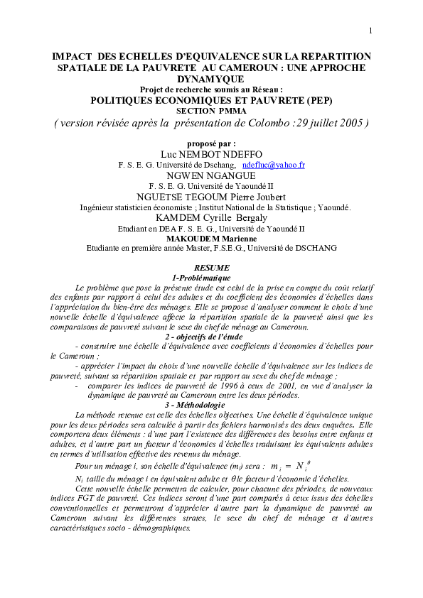 (PDF) Impact of Equivalence Scales on The Spatial Distribution of ...