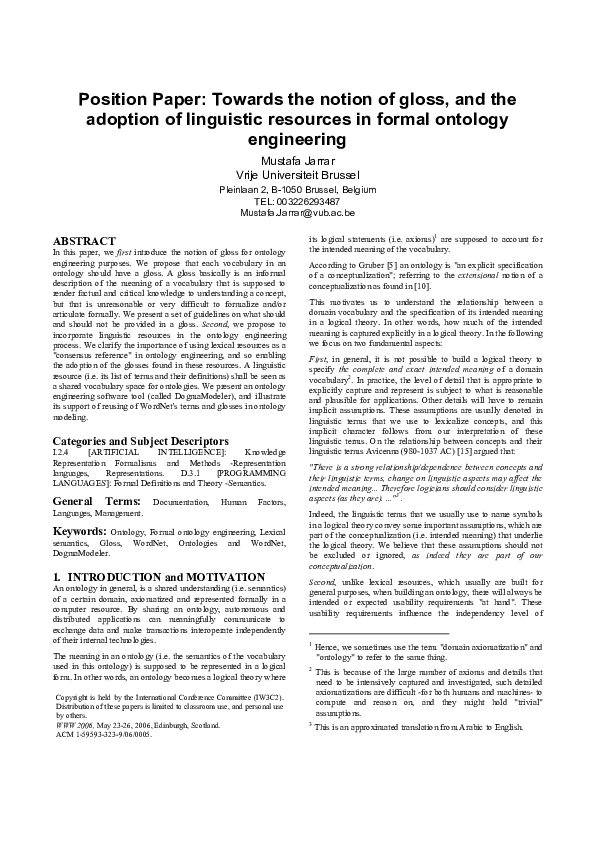 (PDF) Position paper