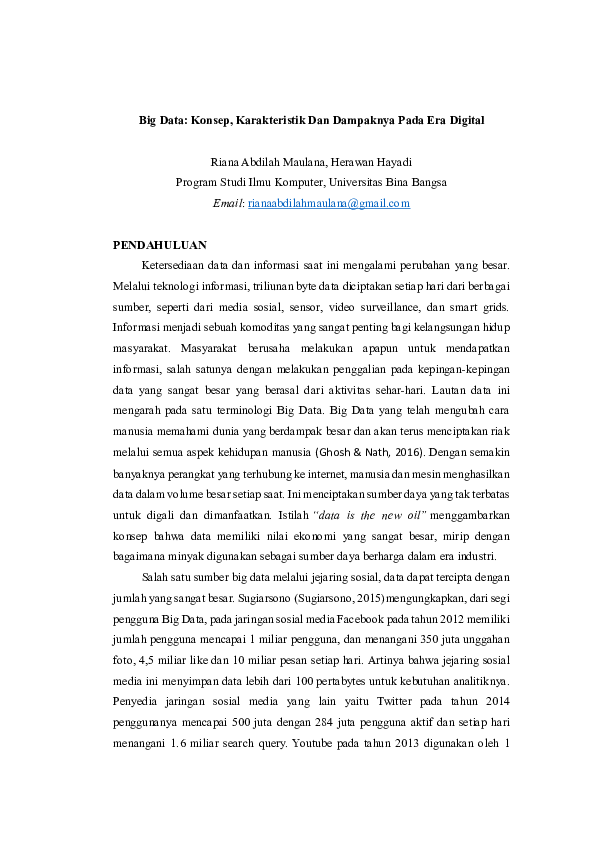 (PDF) Big Data: Konsep, Karakteristik Dan Dampaknya Pada Era Digital
