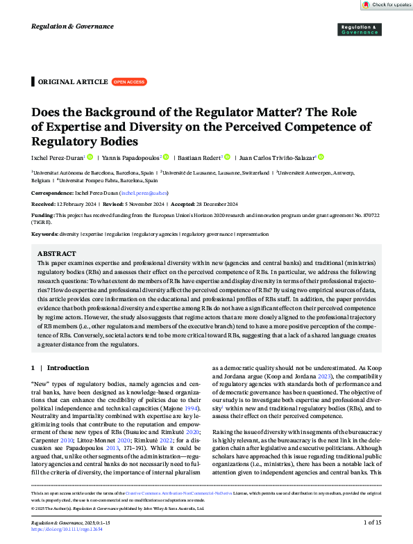 (PDF) Regulation & Governance