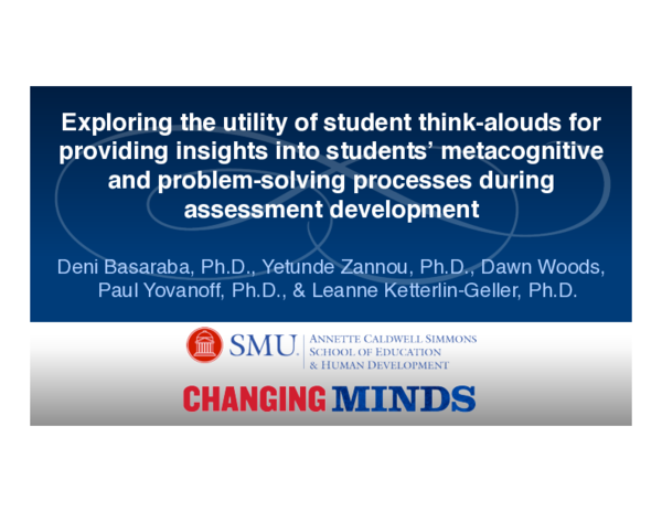 (PDF) Exploring the Utility of Student-Think Alouds for Providing Insights into Students ...