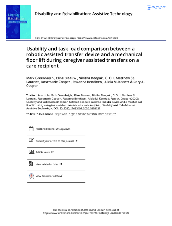 (PDF) Usability and task load comparison between a robotic assisted ...