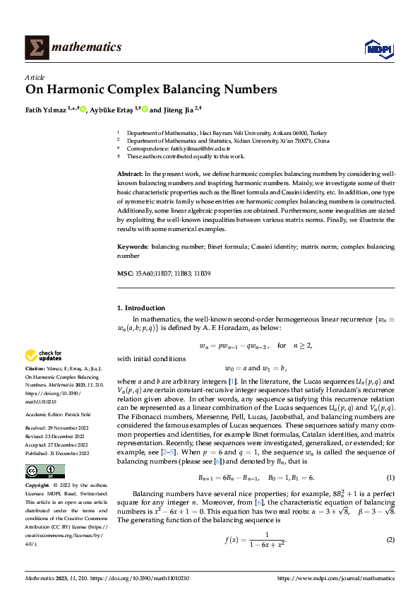 (PDF) On Harmonic Complex Balancing Numbers