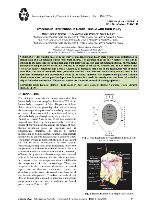 (PDF) Temperature Distribution in Dermal Tissue with Burn Injury