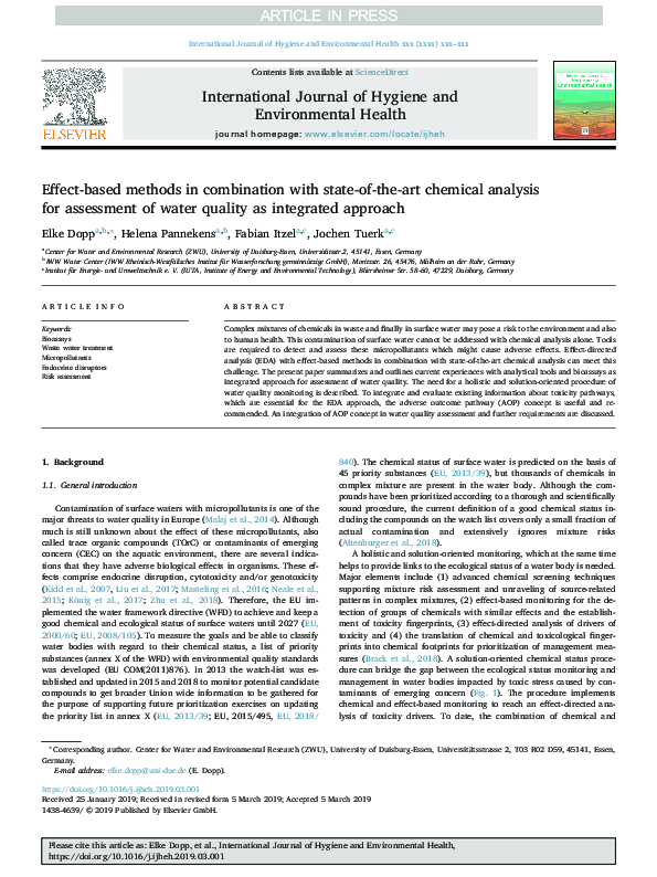 (PDF) Effect-based methods in combination with state-of-the-art ...