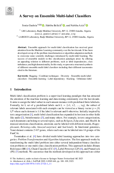 (PDF) A Survey on Ensemble Multi-label Classifiers