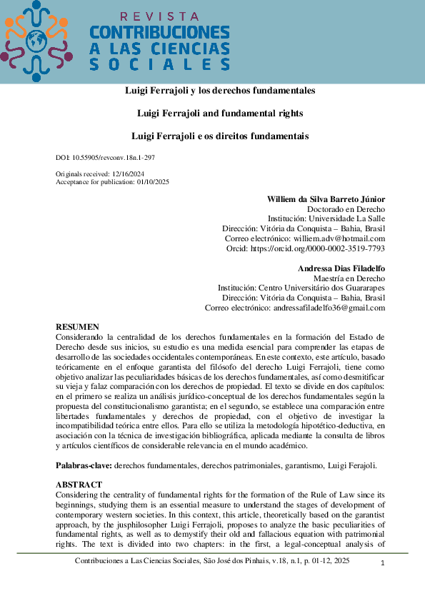 (PDF) Luigi Ferrajoli y los Derechos Fundamentales