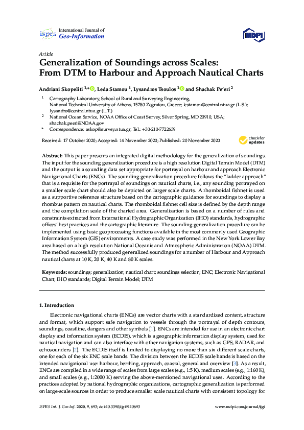 (PDF) Generalization of Soundings across Scales: From DTM to Harbour and Approach Nautical Charts