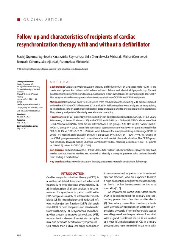 (PDF) Follow-up and characteristics of recipients of cardiac ...
