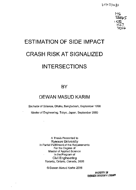 (PDF) Estimation of side-impact crash risk at signalized intersections