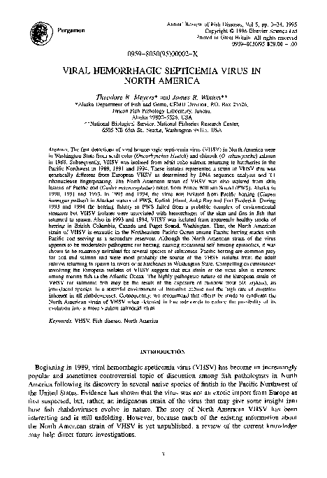 (PDF) Viral hemorrhagic septicemia virus in North America