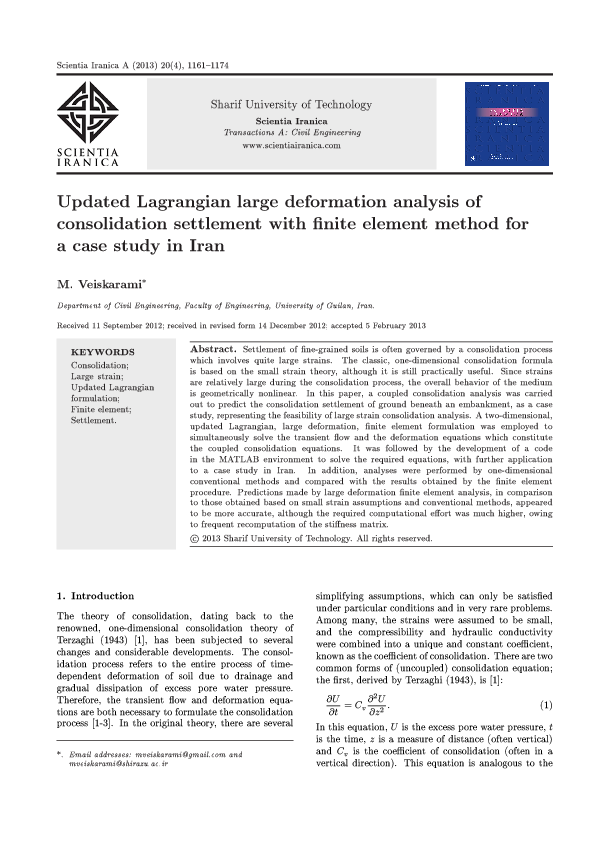 (PDF) Updated Lagrangian large deformation analysis of consolidation settlement with fnite ...