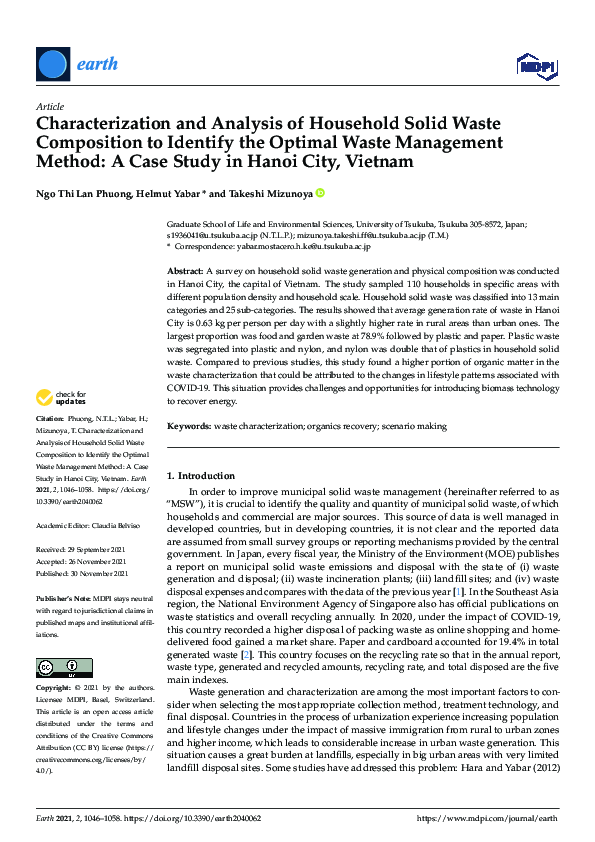 (PDF) Characterization and Analysis of Household Solid Waste ...