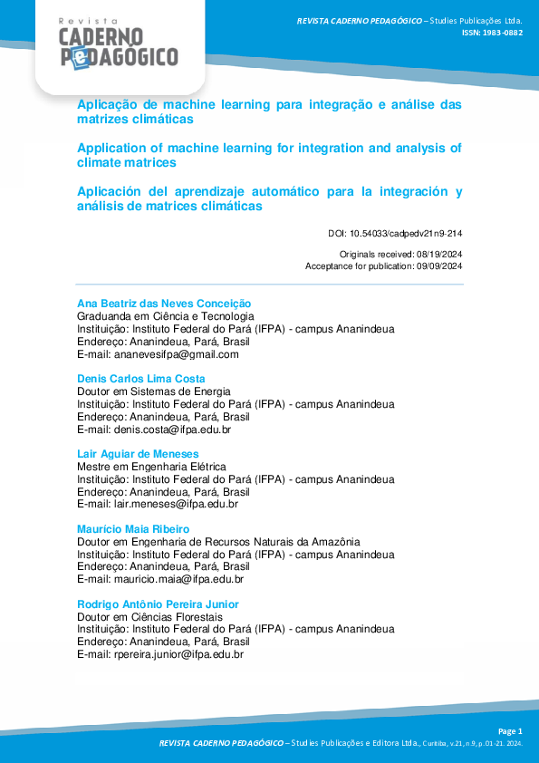 (PDF) Aplicação de machine learning para integração e análise das ...