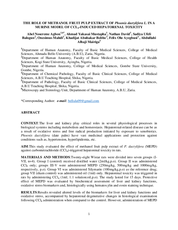 (PDF) THE ROLE OF METHANOL FRUIT PULP EXTRACT OF Phoenix dactylifera L ...