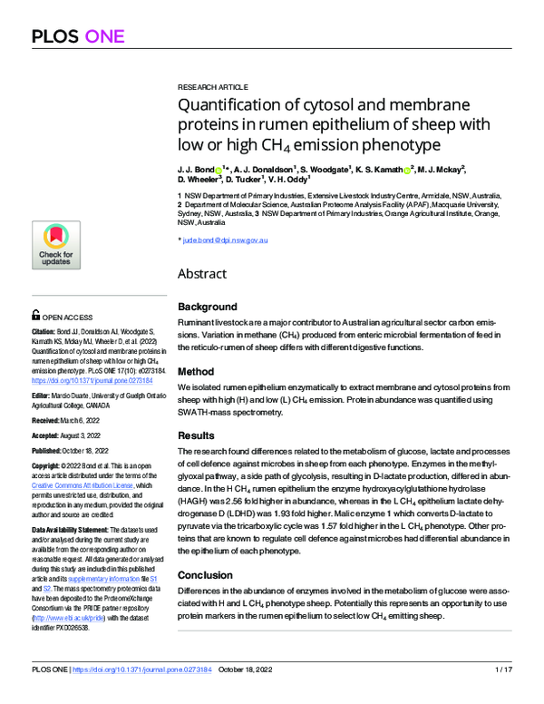 (PDF) Quantification of cytosol and membrane proteins in rumen ...