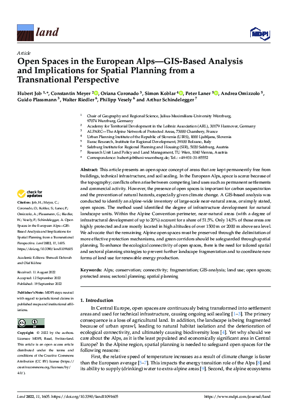 (PDF) Open Spaces in the European Alps—GIS-Based Analysis and ...