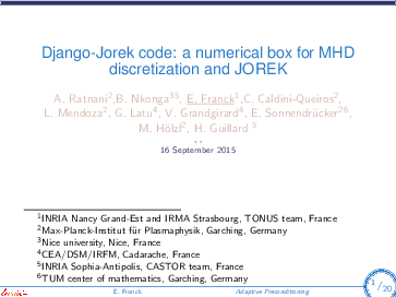 (PDF) Django-Jorek code: a numerical box for MHD discretization and JOREK