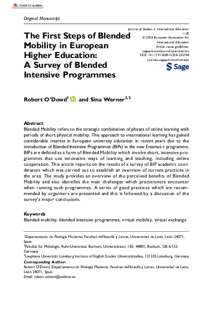 (PDF) The First Steps of Blended Mobility in European Higher Education ...