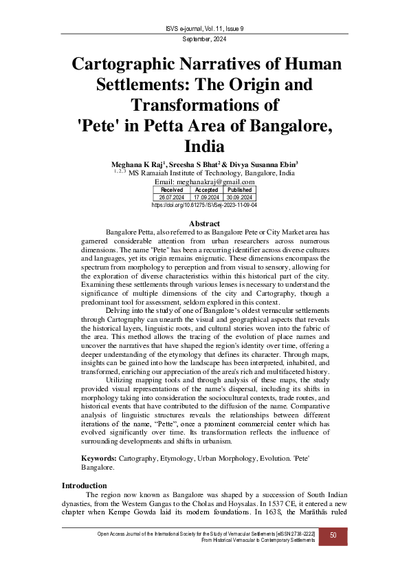 (PDF) Cartographic Narratives of Human Settlements: The Origin and ...