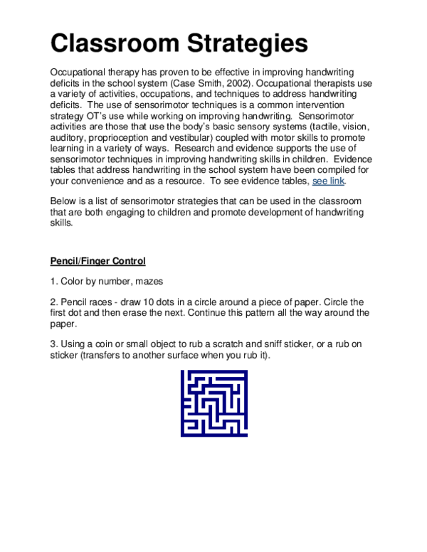 (PDF) The classroom strategies