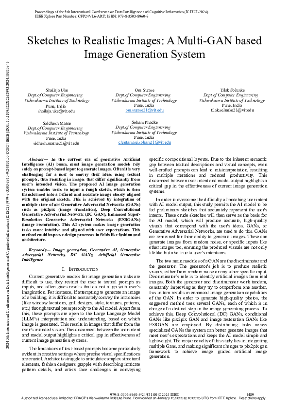 (PDF) Sketches to Realistic Images: A Multi-GAN based Image Generation ...