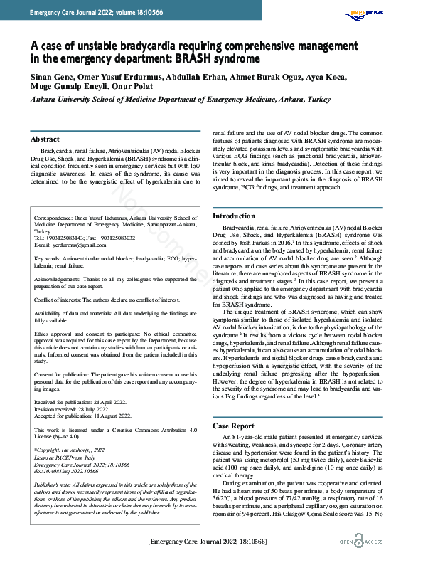(PDF) A case of unstable bradycardia requiring comprehensive management ...
