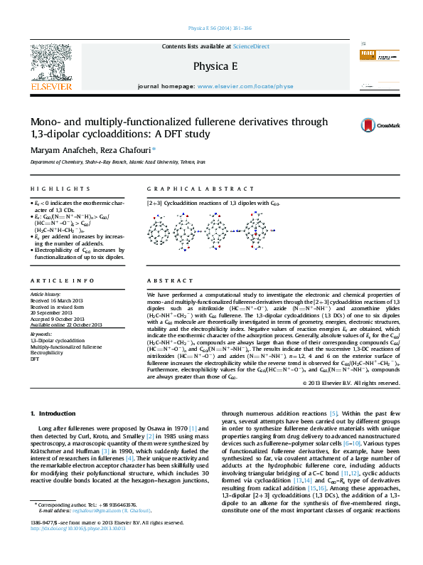 (PDF) Mono- and multiply-functionalized fullerene derivatives through 1 ...