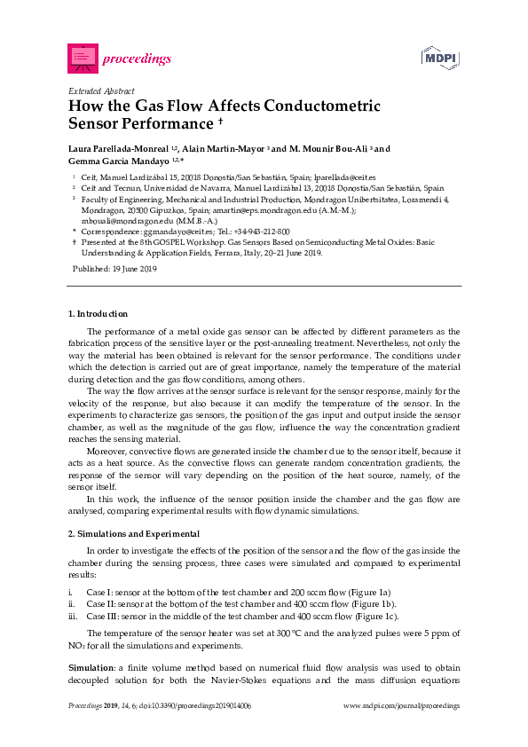 (PDF) How the Gas Flow Affects Conductometric Sensor Performance