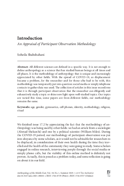 (PDF) An Appraisal of Participant Observation Methodology