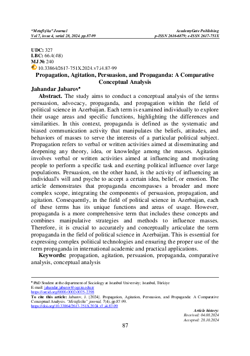 (PDF) Propagation, Agitation, Persuasion, and Propaganda: A Comparative ...